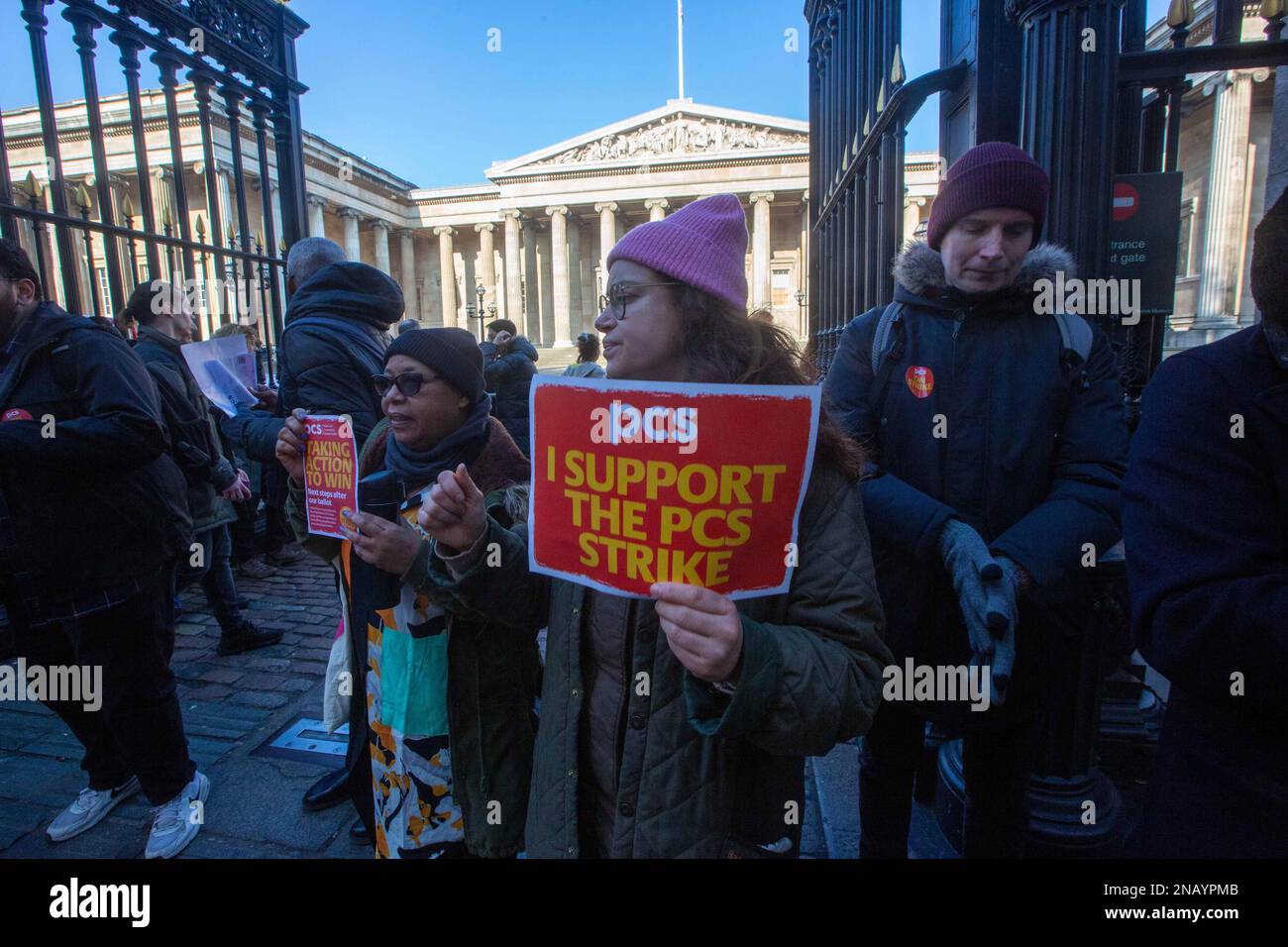 London, England, UK. 13th Feb, 2023. British Museum staff are seen at ...