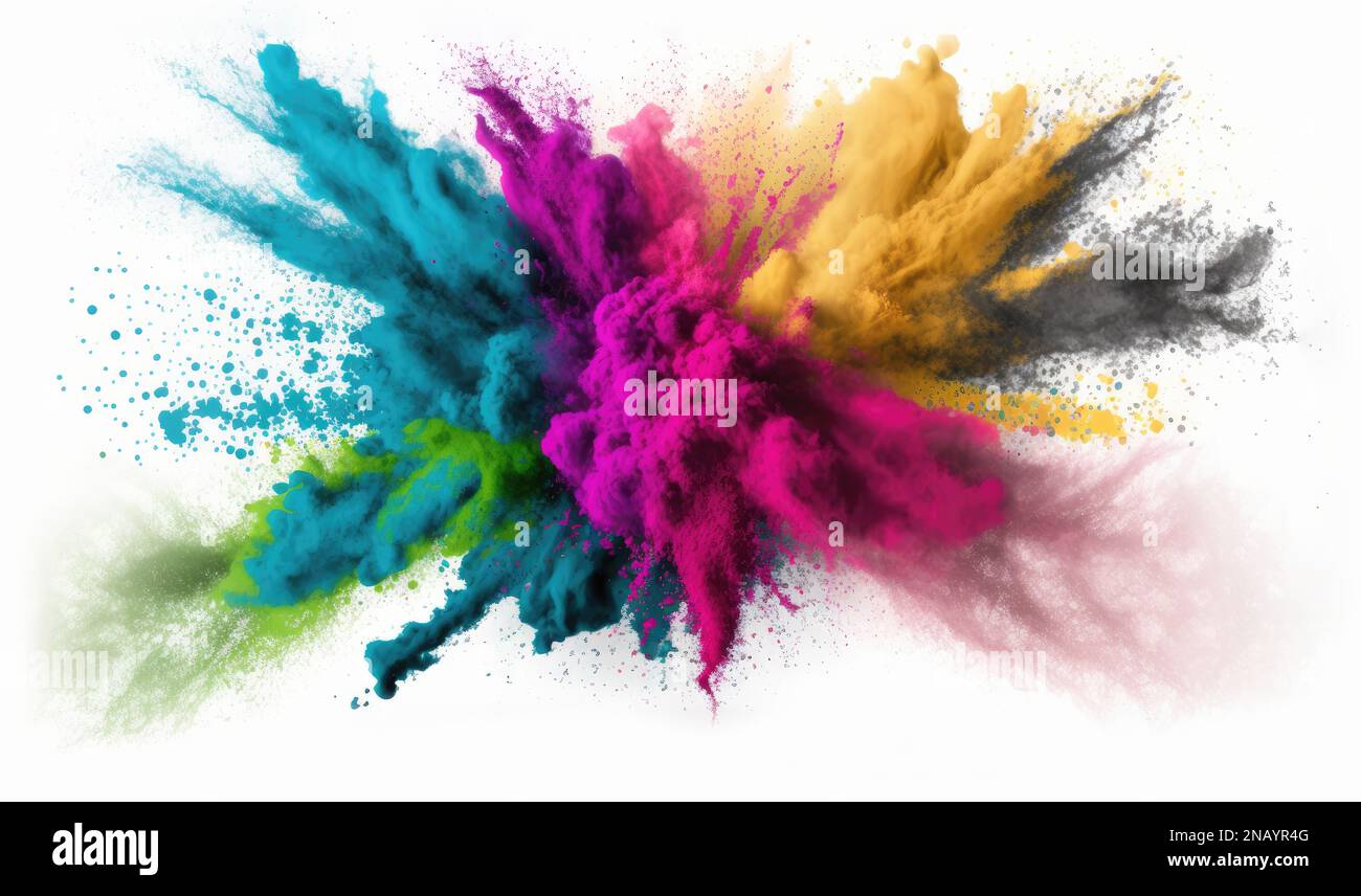 Colour powder blast on black background , Bright colours for Indian ...