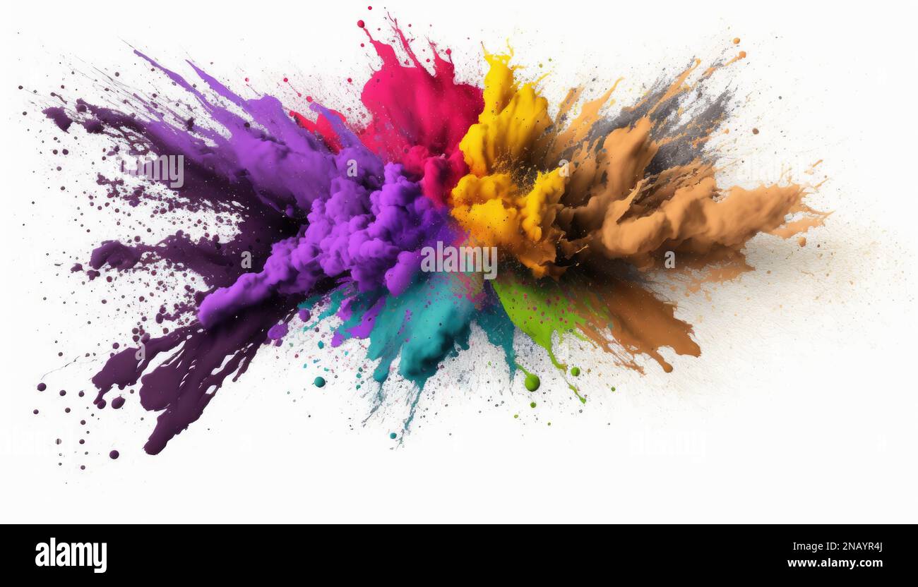 Colour powder blast on black background , Bright colours for Indian ...