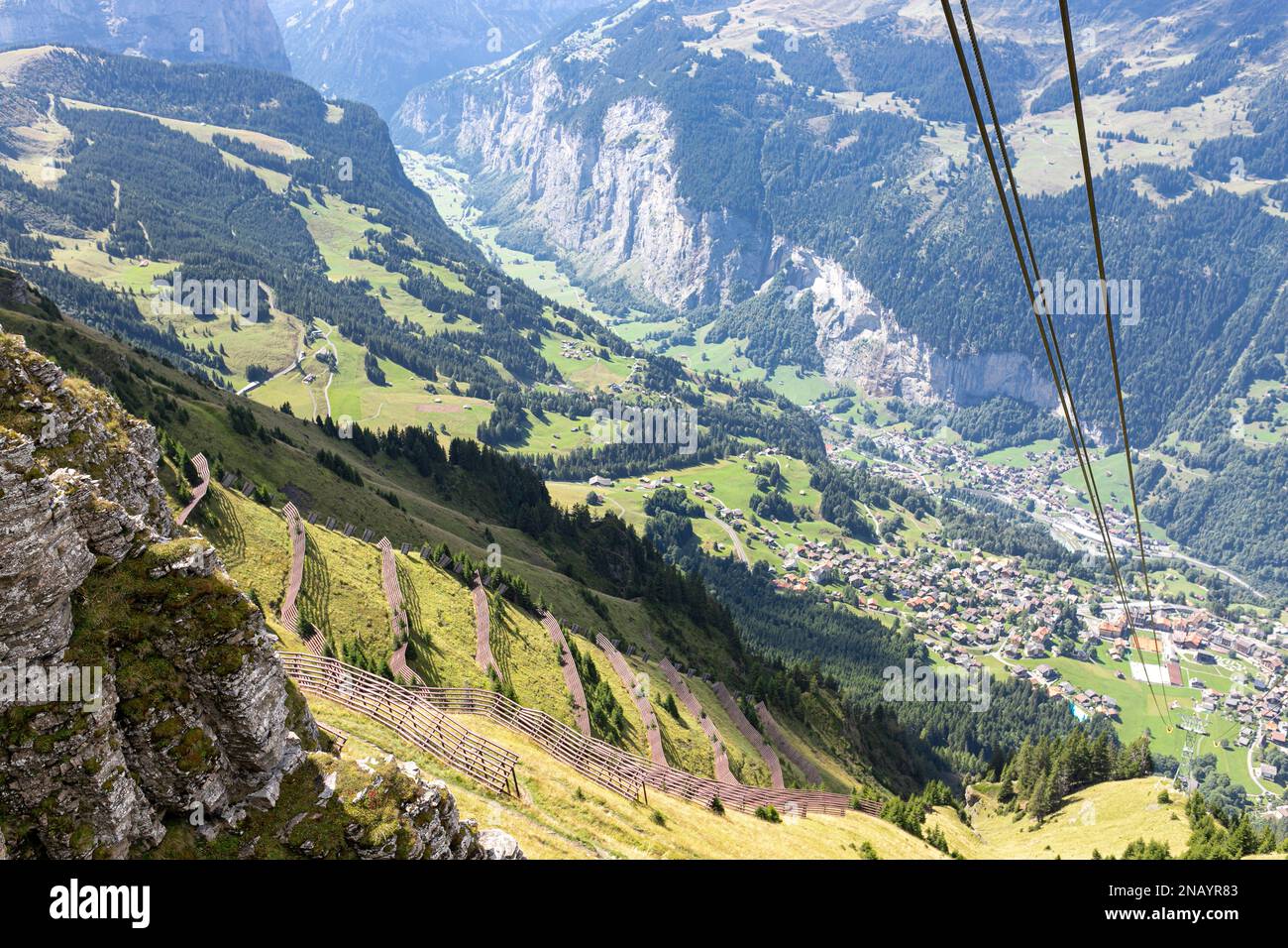 Mannlichen to Wengen hiking trail, arriving at Kleine Schedegg train ...