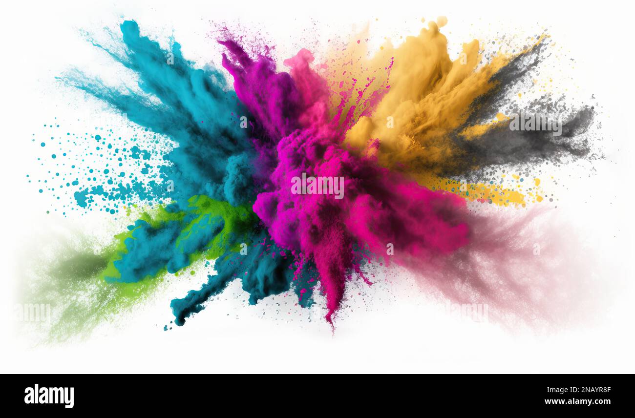 Colour powder blast on black background , Bright colours for Indian ...