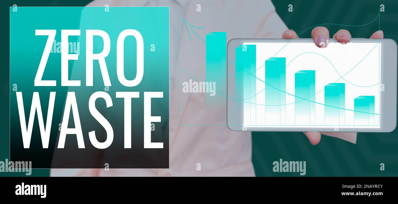 Conceptual display Zero Waste. Business approach industrial ...