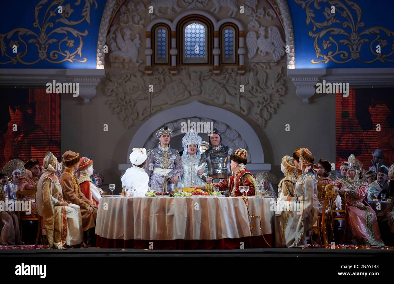 Performers at the Bolshoi Theater seen during a dress rehearsal of ...