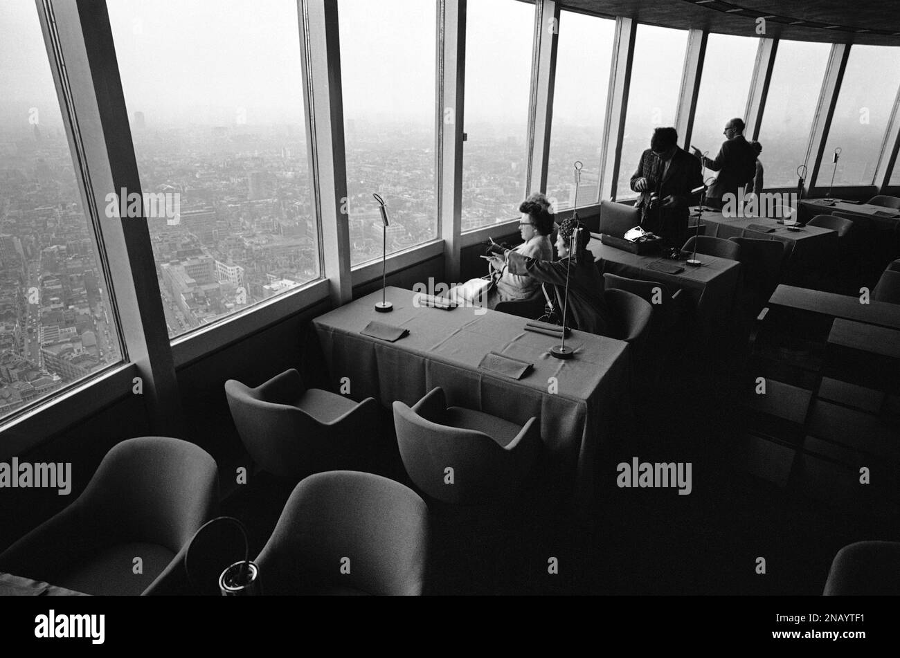 A view in the restaurant of the Top of the Tower, Britain's first ...