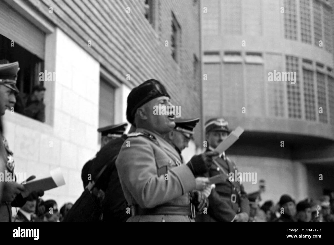 Italian dictator Benito Mussolini is not often caught by the camera ...