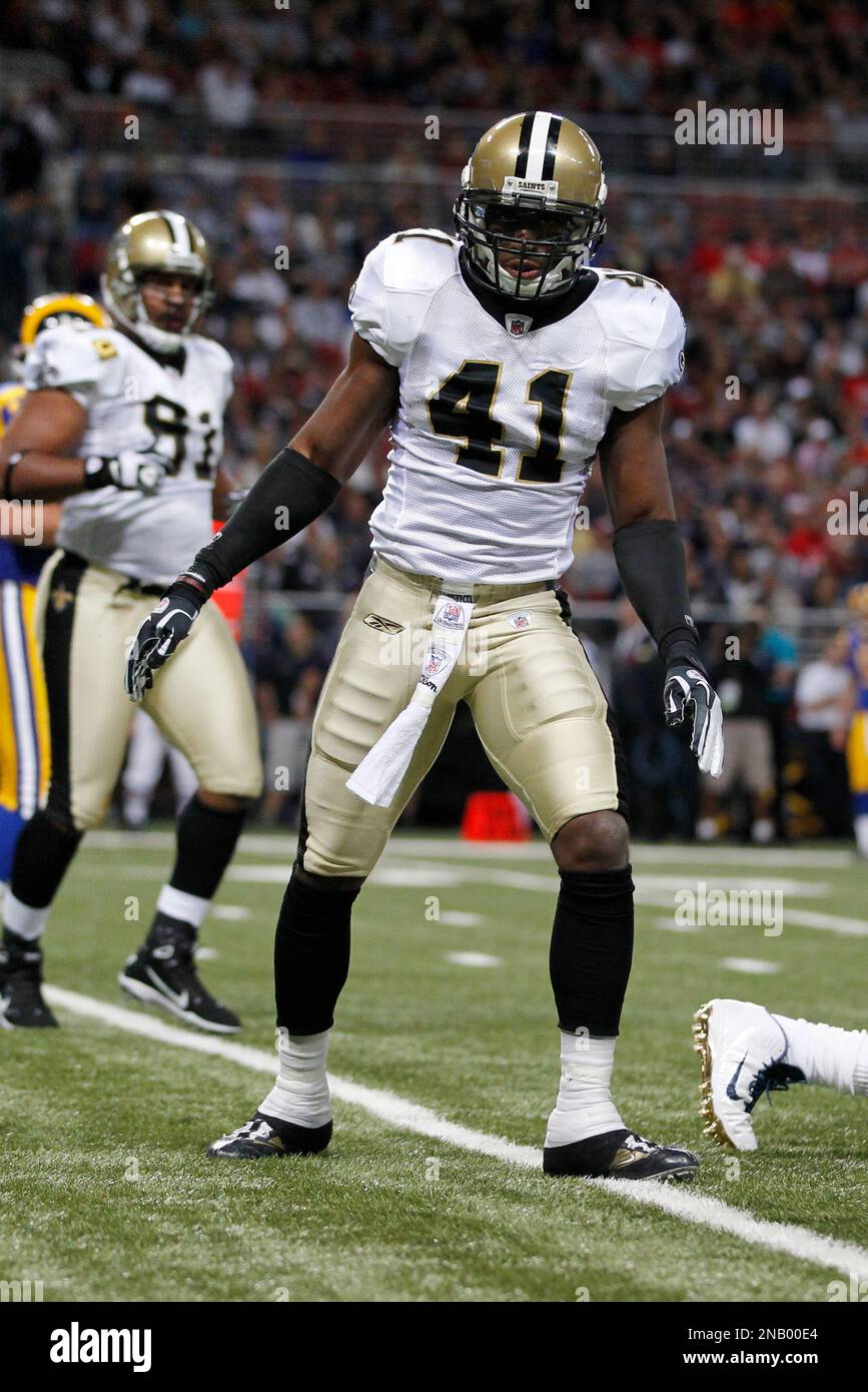 New Orleans Saints strong safety Roman Harper (41) celebrates a tackle ...