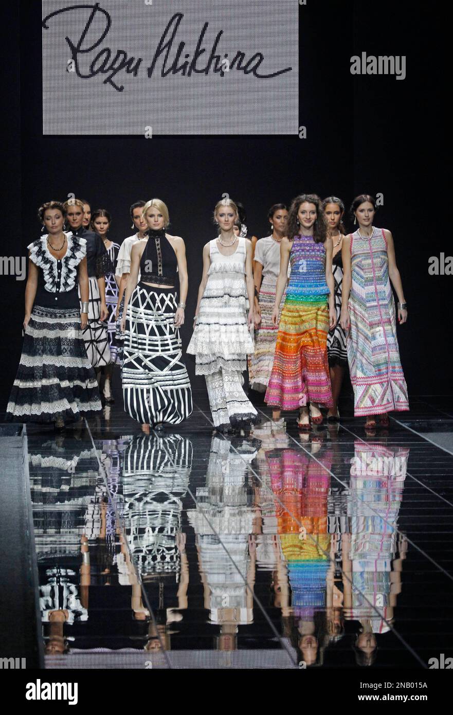 A models display a creation by Russian designer Daria Razumikhina ...
