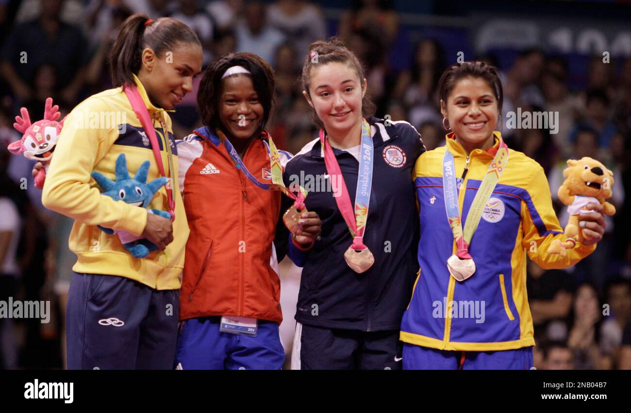 From left: Silver medal Erika Miranda, from Brazil, gold medal Yanet ...