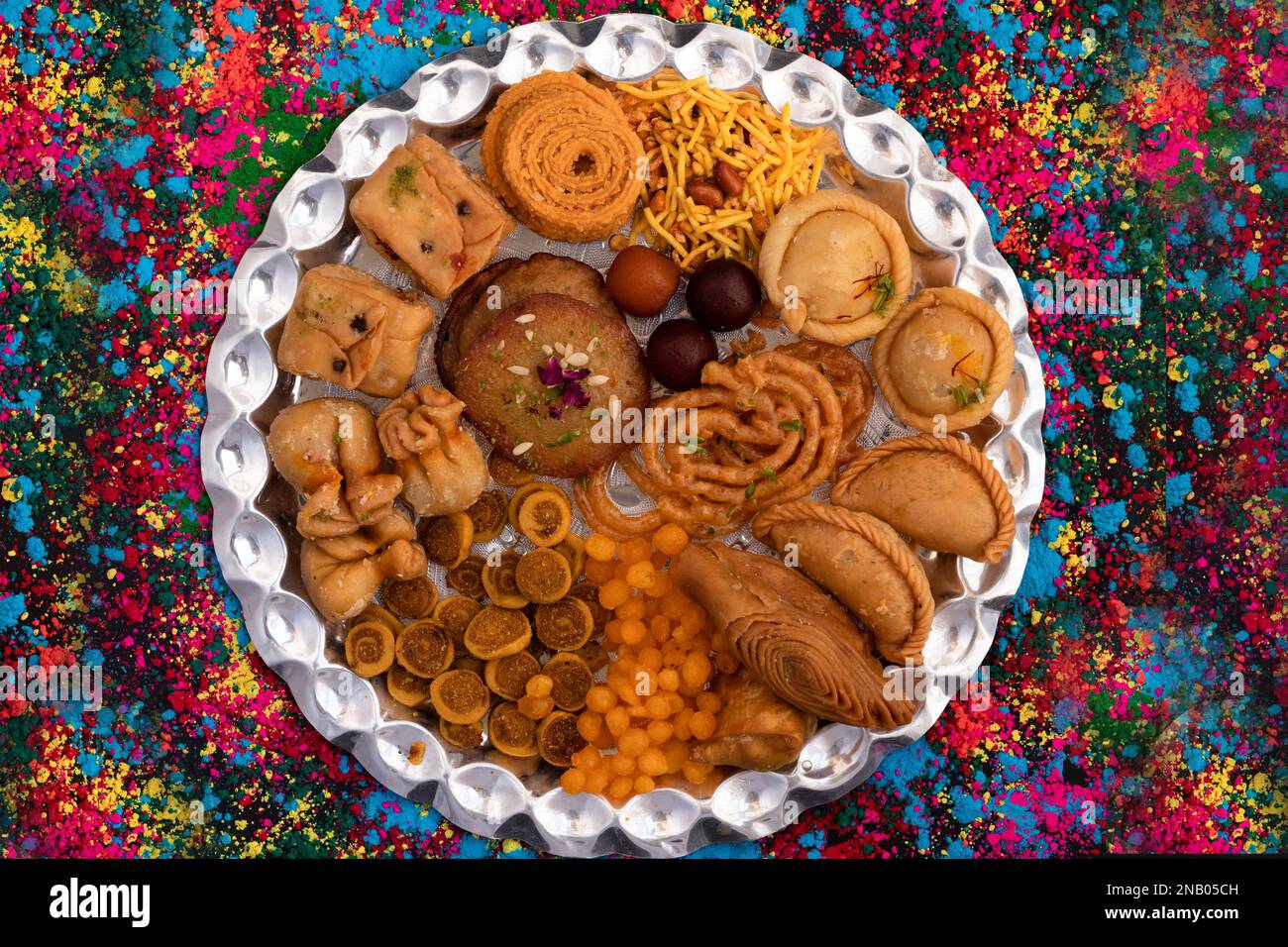 Assorted Indian Mithai Jalebi, Jilebi, Zalebi, Gujiya, Gujia, Karanji ...