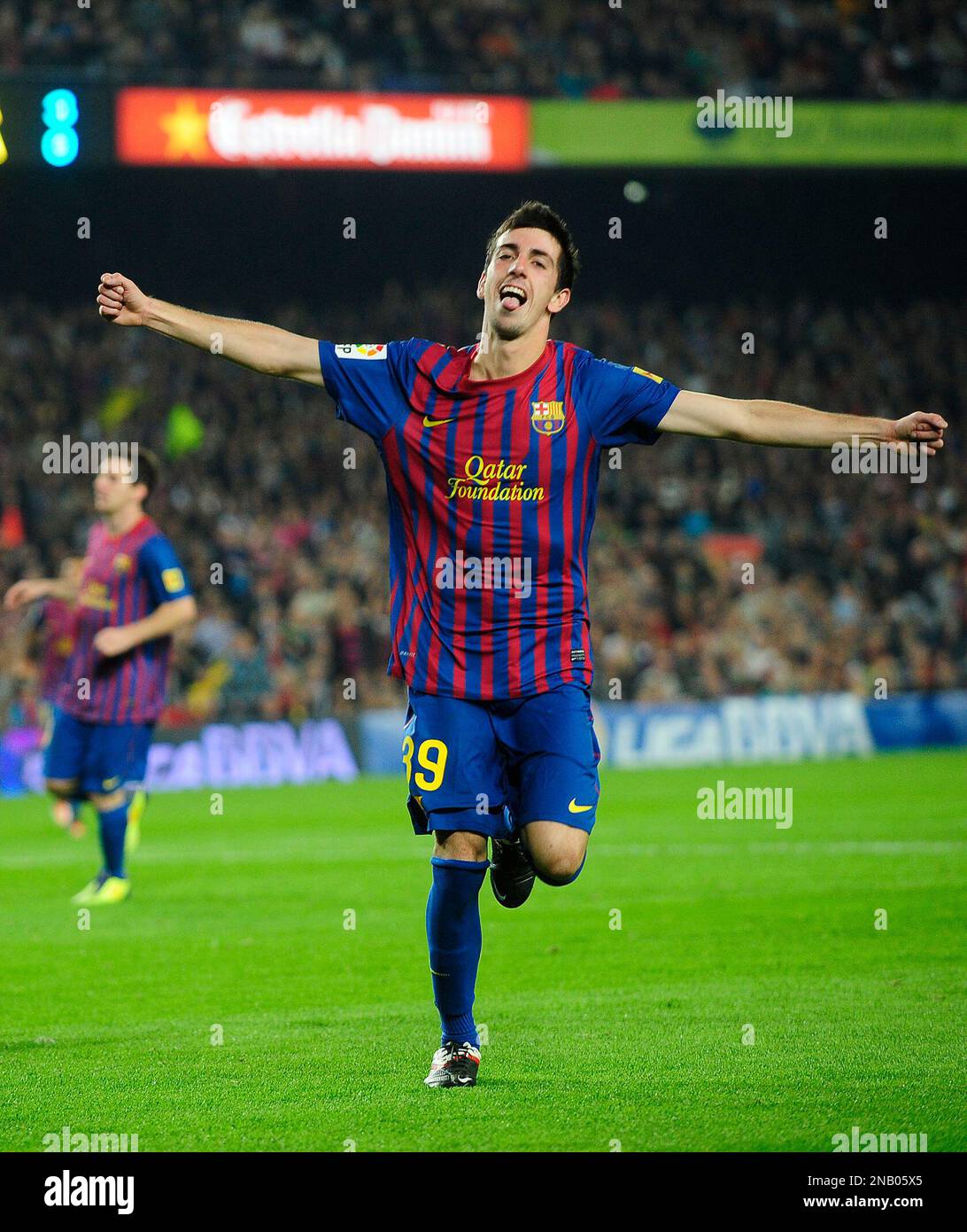 FC Barcelona's Isaac Cuenca reacts after scoring against Mallorca ...