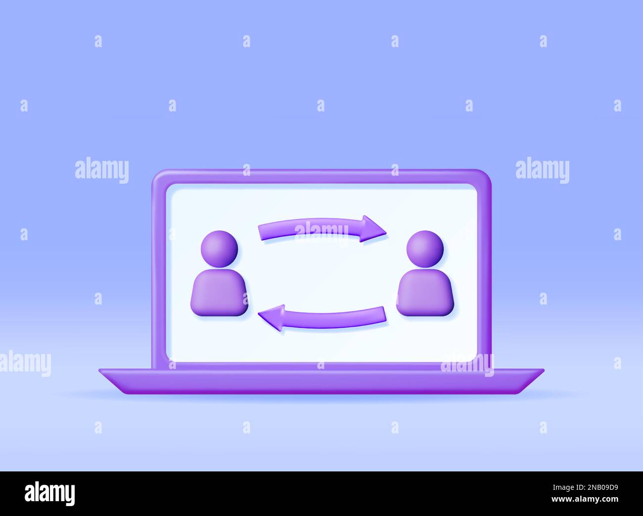3D User Sync or Switch Symbol in Laptop Stock Vector Image & Art - Alamy