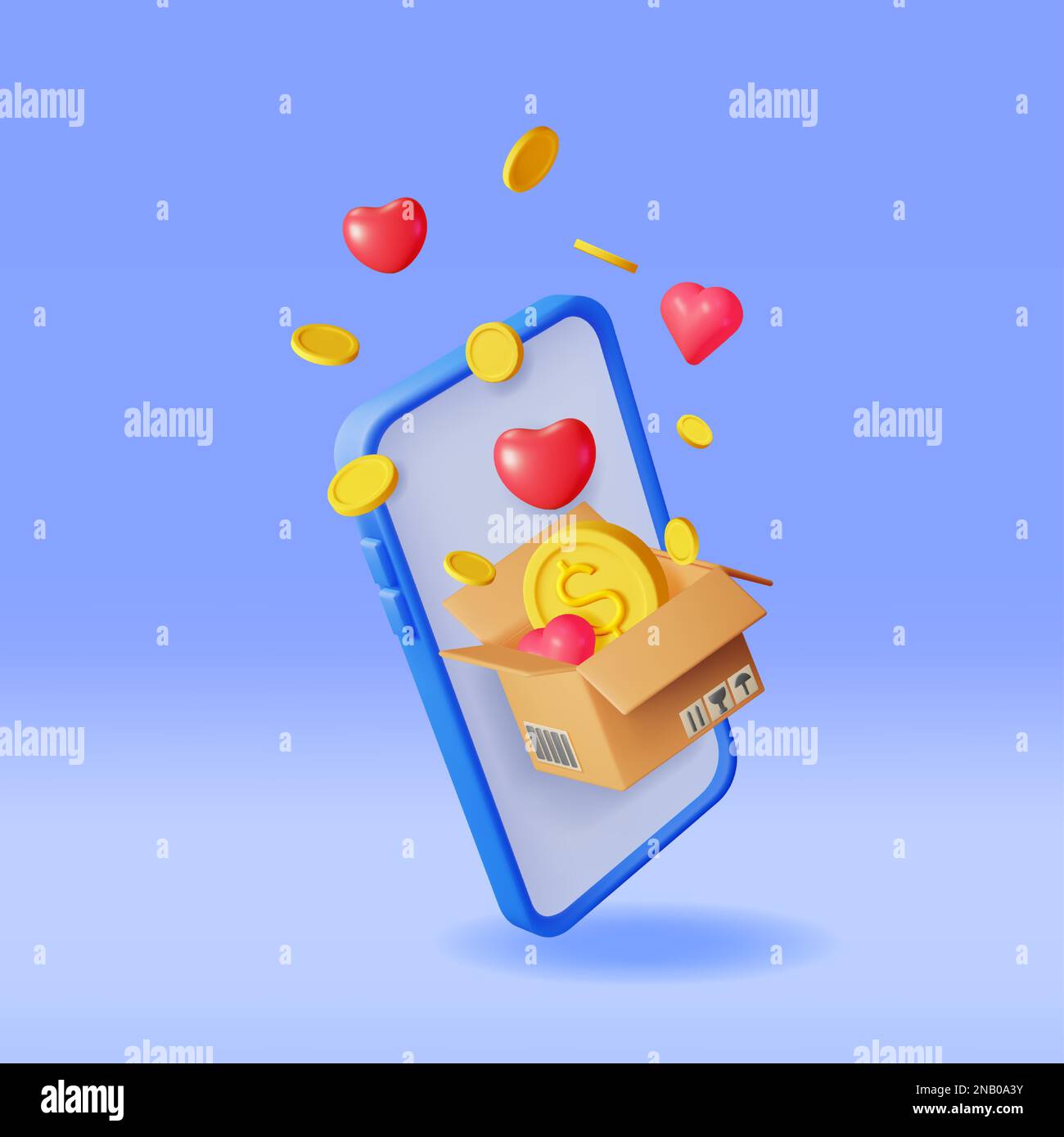 Donation gift box gold Stock Vector Images - Alamy