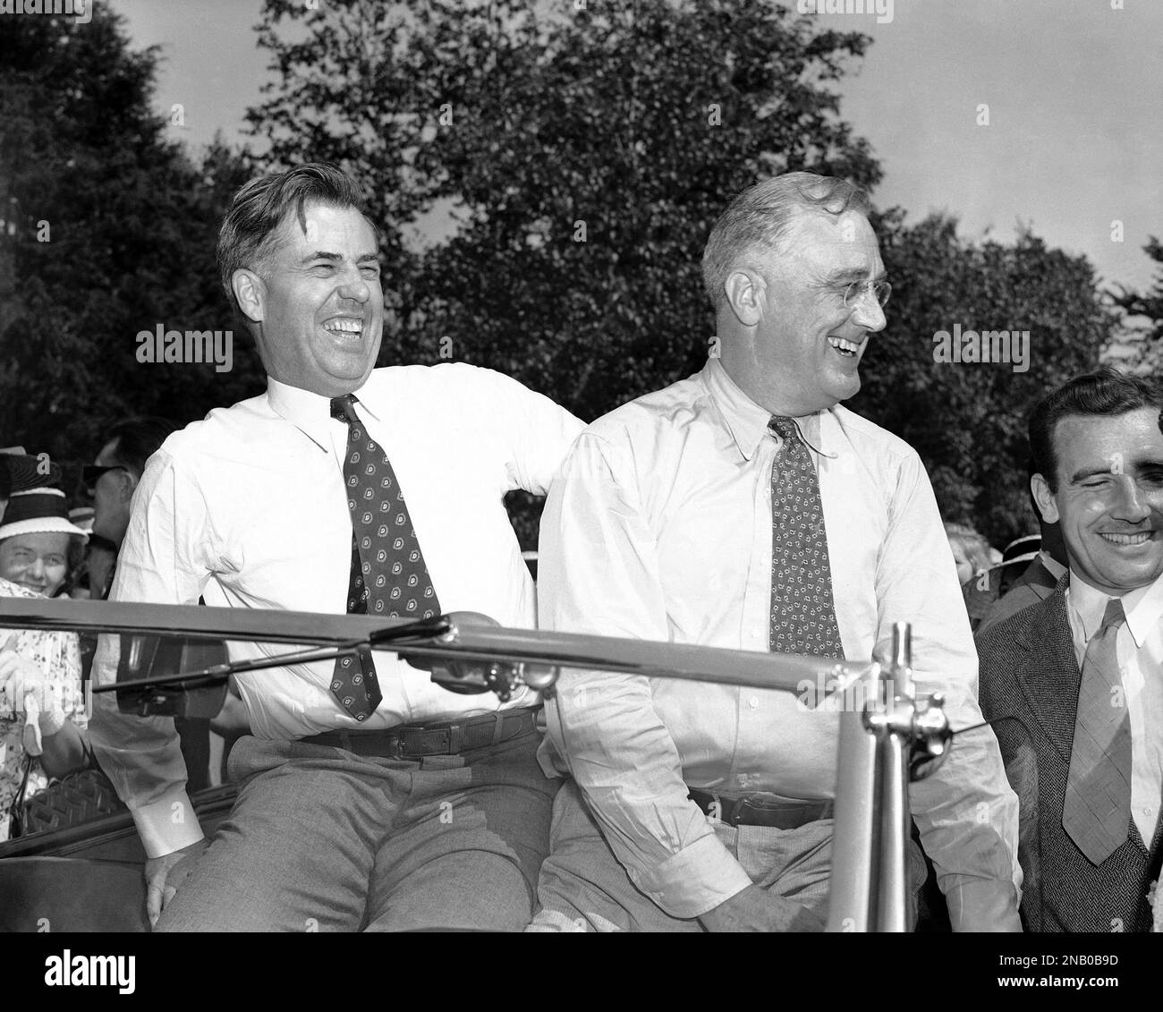 President Franklin D. Roosevelt (right) with his running-mate ...