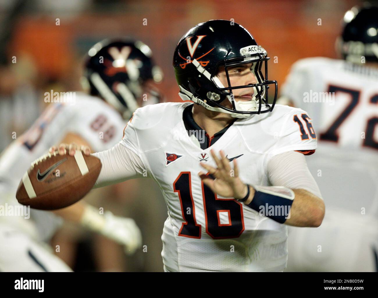 Virginia quarterback Michael Rocco (16) prepares to pass against Miami ...