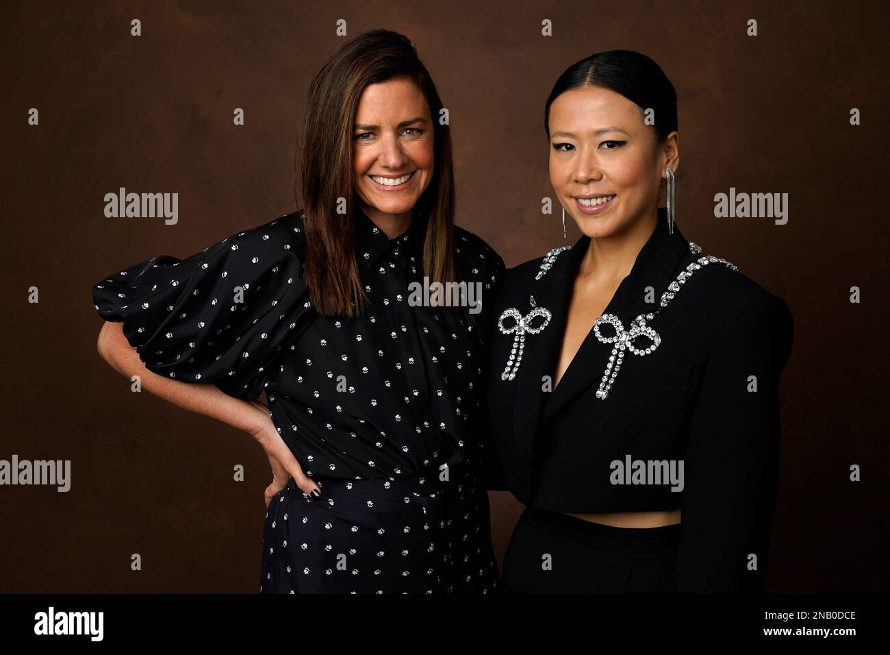 Lindsey Collins, left, and Domee Shi pose for a portrait at the 95th ...
