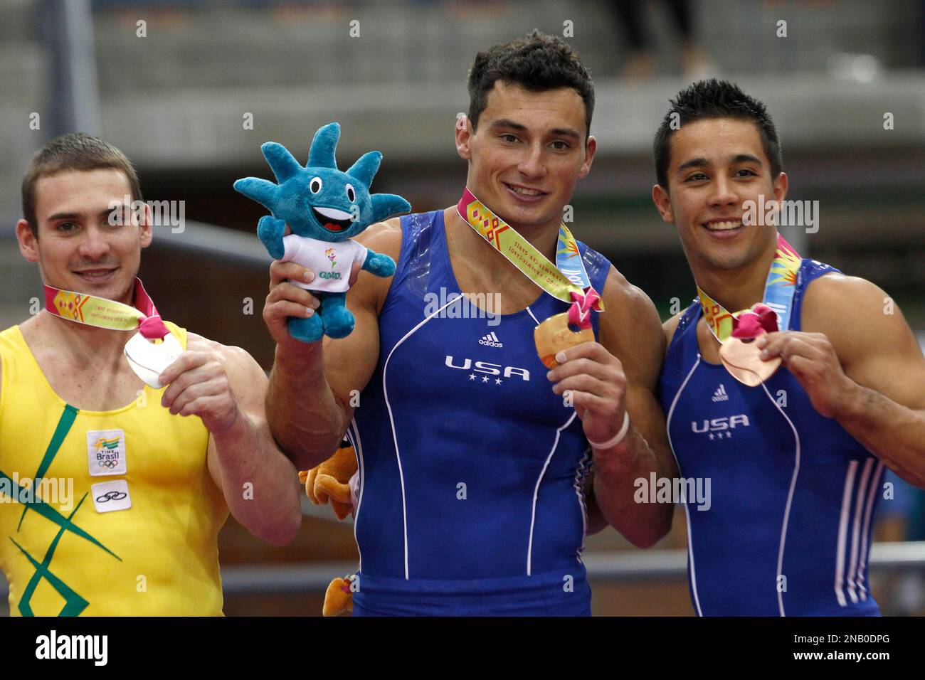 Brandon Ross Wynn of the United States, center, Arthur Zanetti of ...