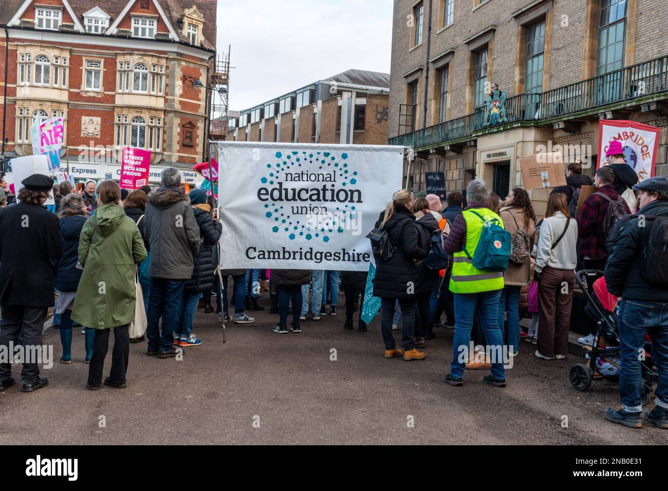 A protest march in Cambridge, UK, in support of the National Education ...