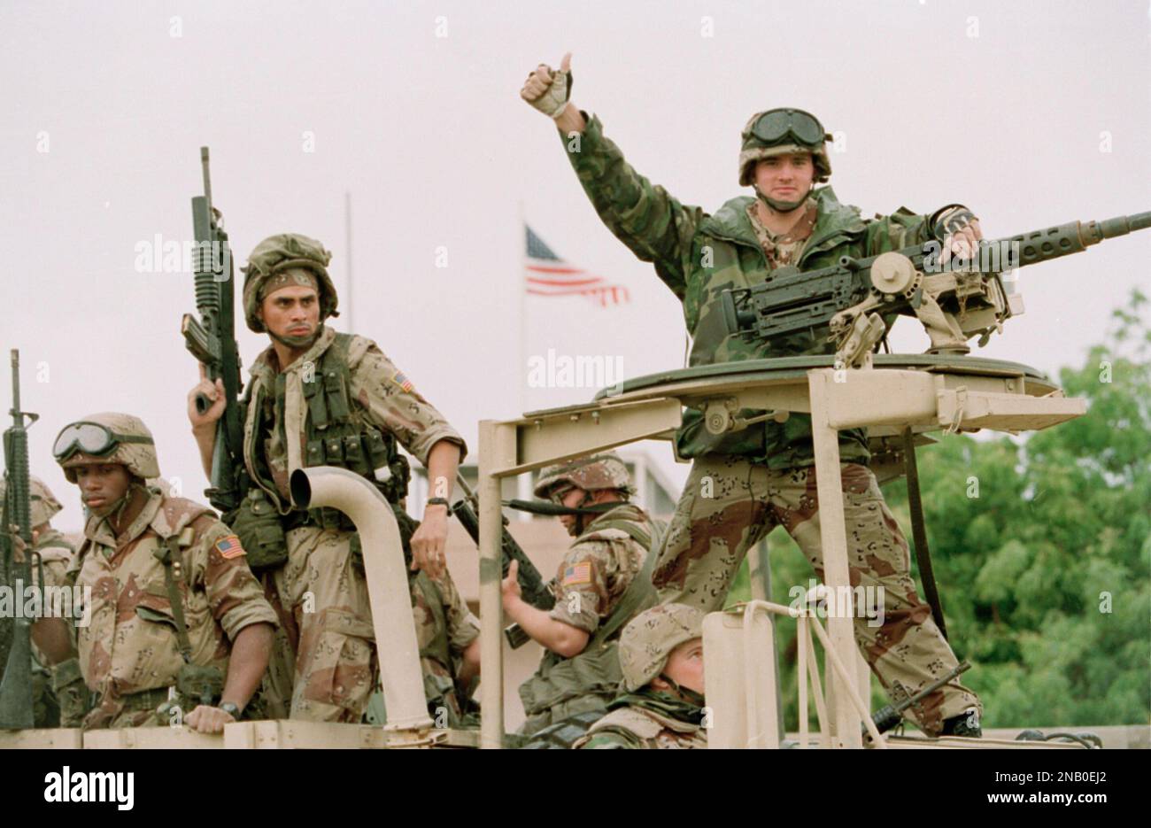 FILE - In a Dec. 10, 1992 file photo, a U.S. Marine gives the thumbs up ...