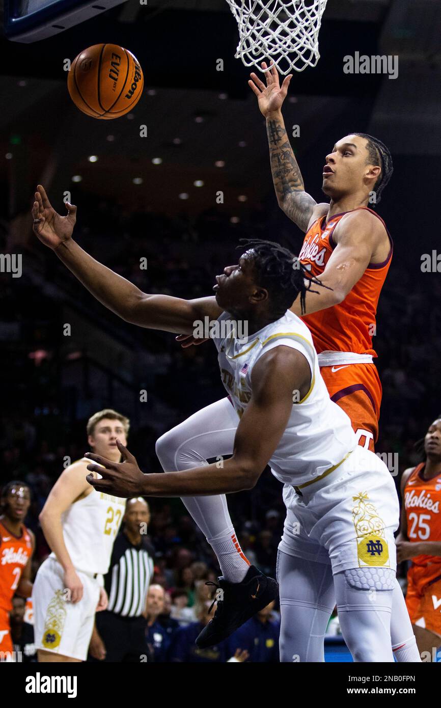 Notre Dame's Ven-Allen Lubin (2) and Virginia Tech's Lynn Kidd (15 ...