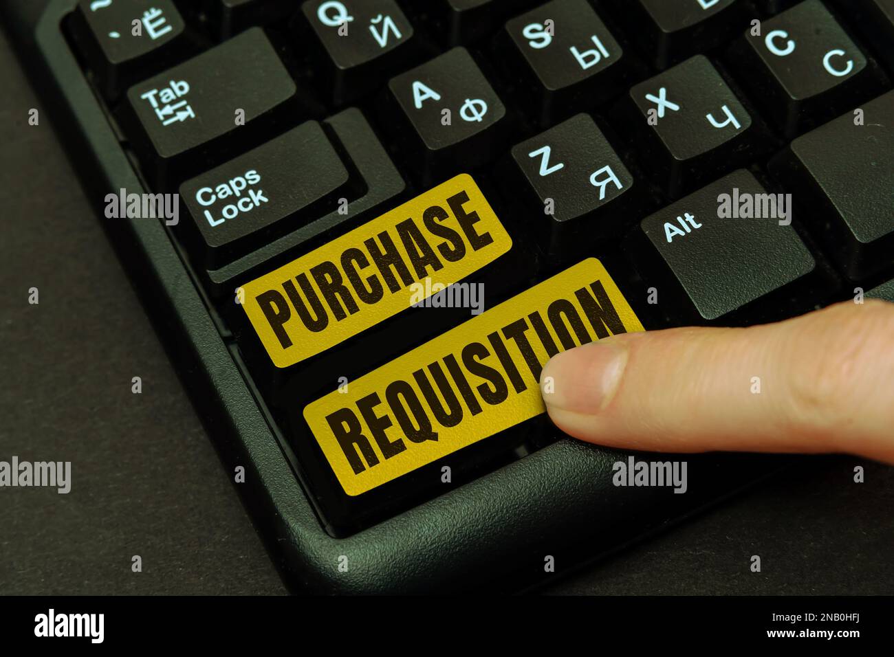 Handwriting text Purchase Requisition. Concept meaning document used as ...