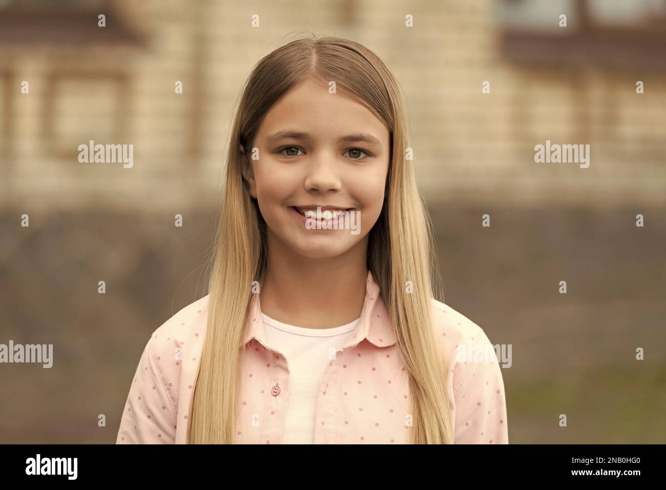 Portrait of happy kid with smiling face outdoors Stock Photo - Alamy
