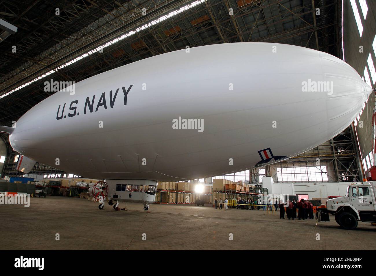 The U.S. Navy dedicates it's only manned airship, MZ-3A, in Hanger One ...