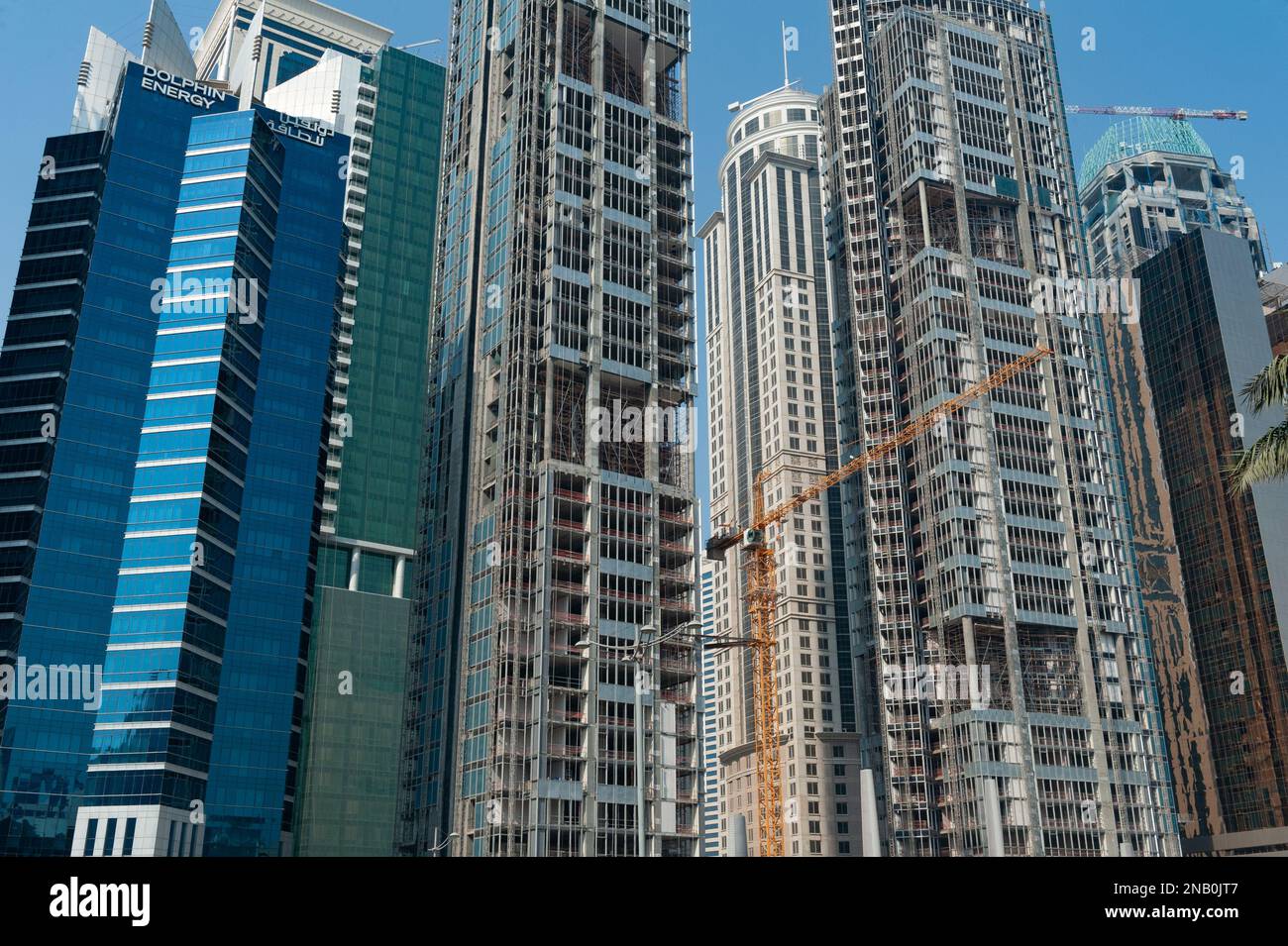 Doha, Qatar. September 22nd 2019 Modern high rise office and commercial ...