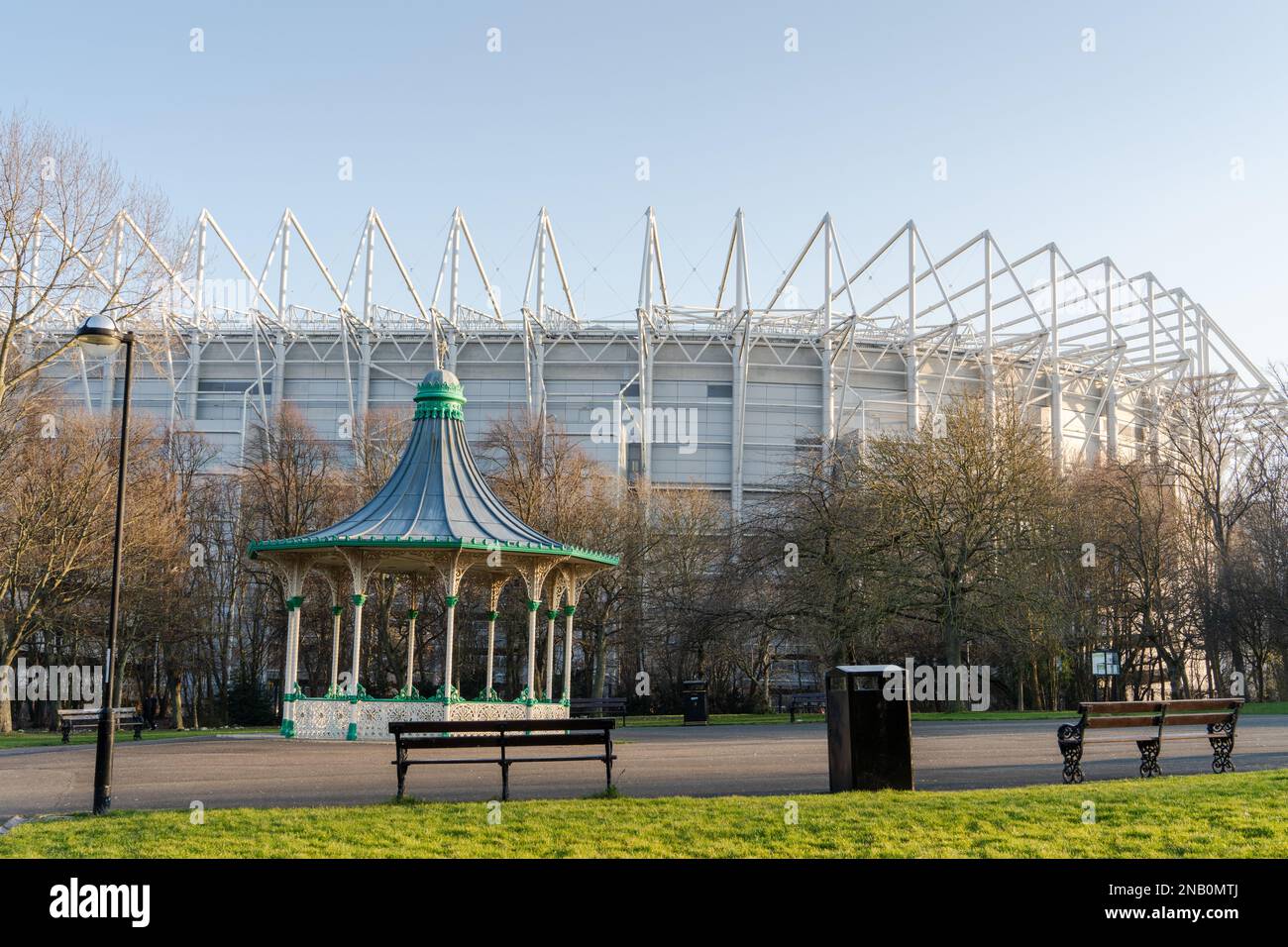 Newcastle United's home ground St James Park stadium, as seen behind ...