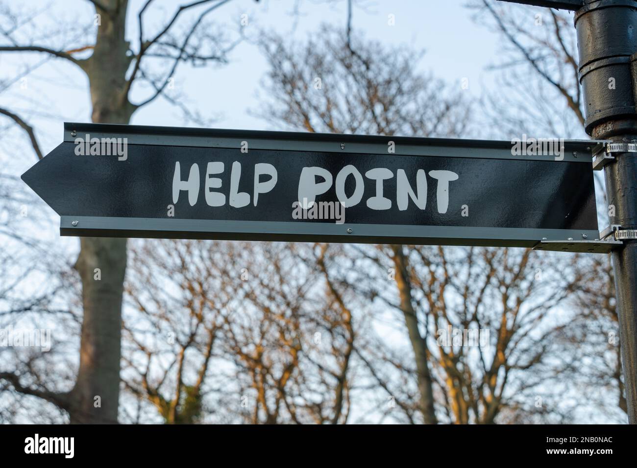A sign in Leazes Park in the city of Newcastle upon Tyne, UK, points to ...