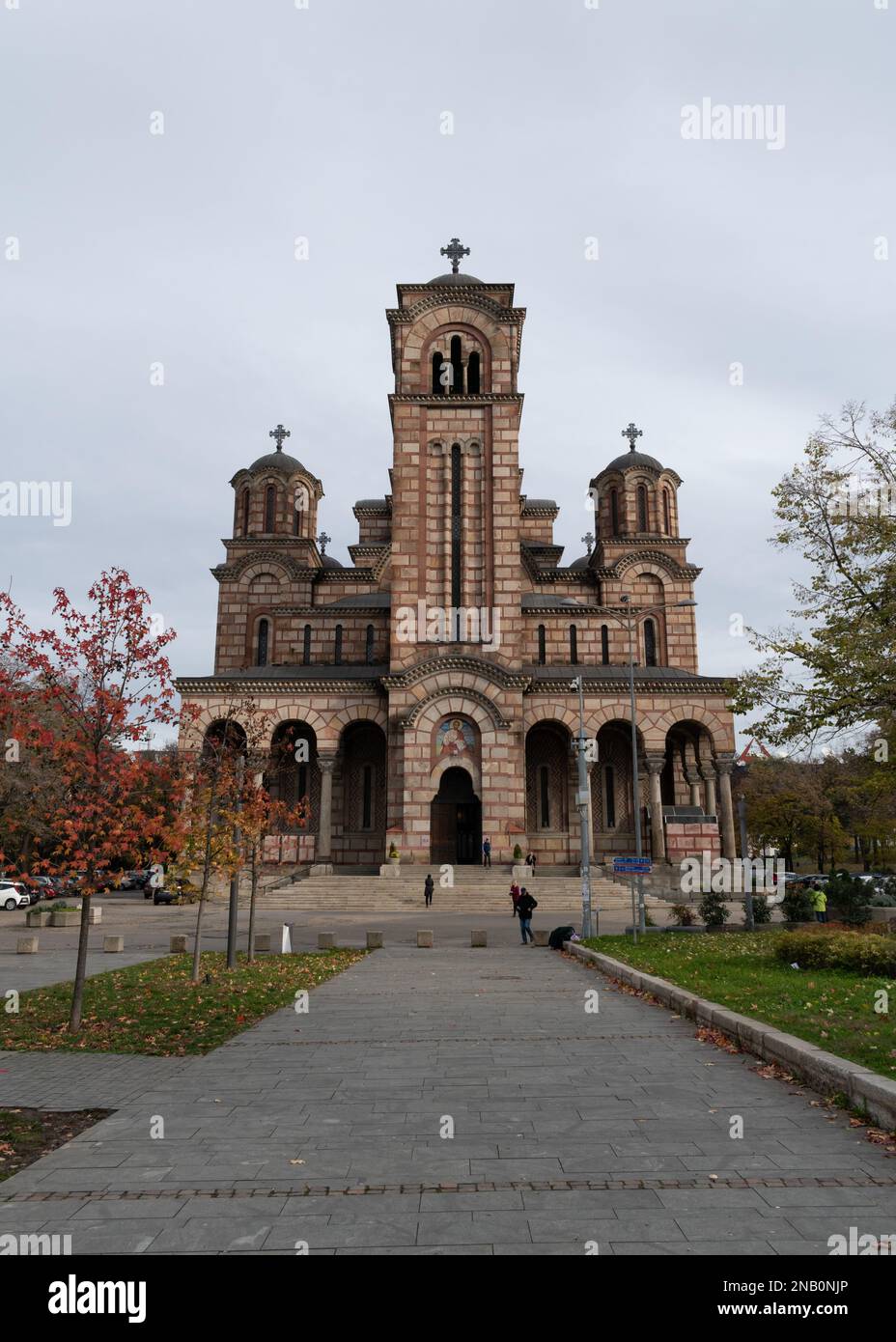 Saint Mark orthodox church in Tasmajdan park in Belgrade, Serbia Stock ...