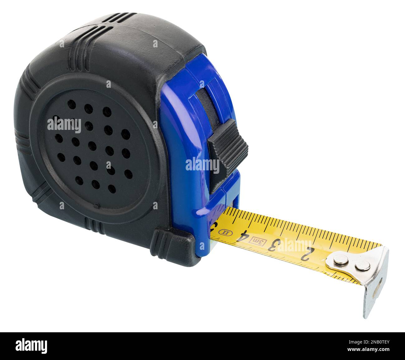 Construction tape measure isolated on white background. Metric ...