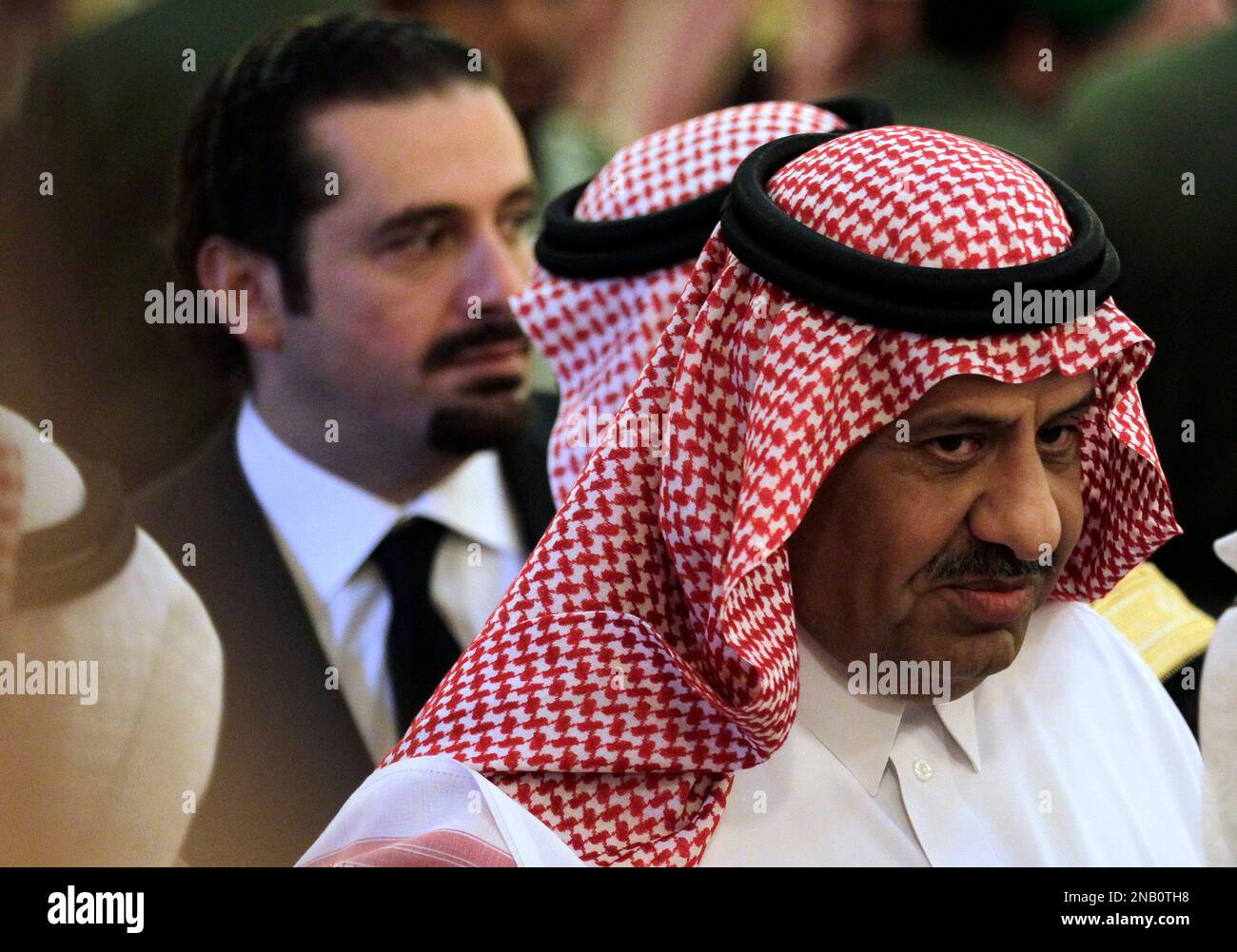 Saudi Deputy Defense Minister Prince Khaled bin Sultan, right, receives ...