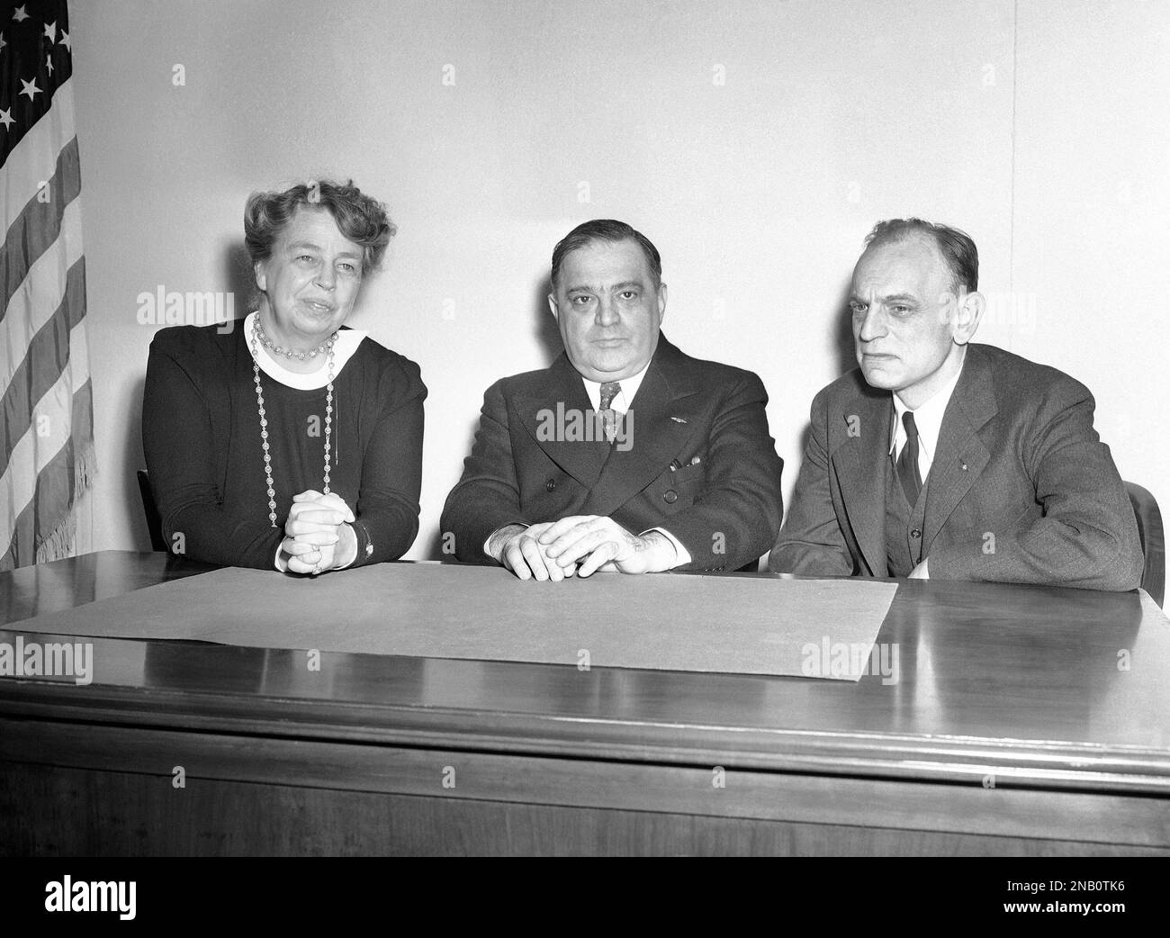 Dean James M. Landis of Harvard law school, right, new civilian defense ...