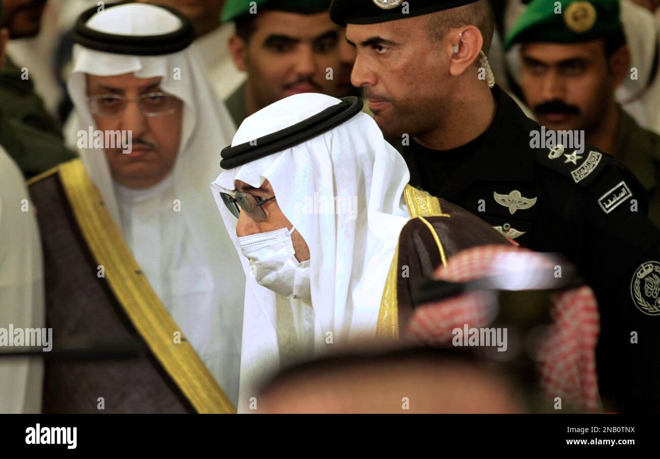 King Abdullah of Saudi Arabia arrives for the funeral of his brother ...
