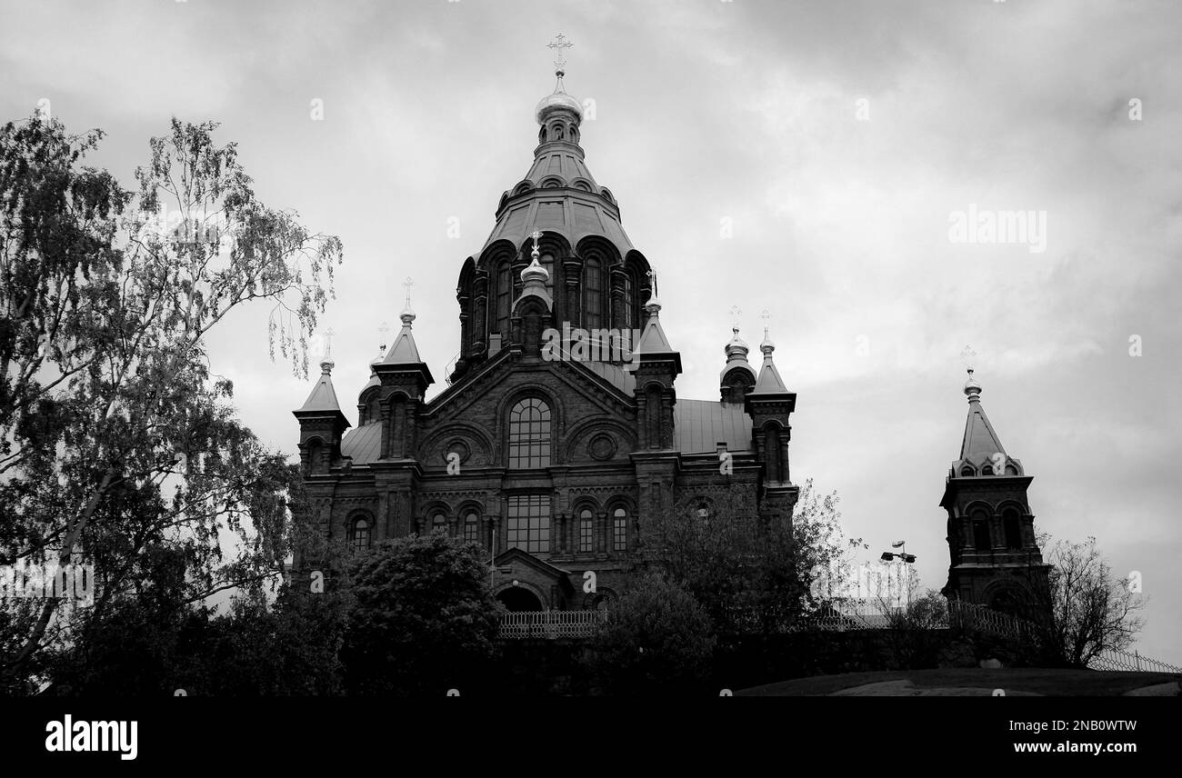 Front view church facade Black and White Stock Photos & Images - Alamy
