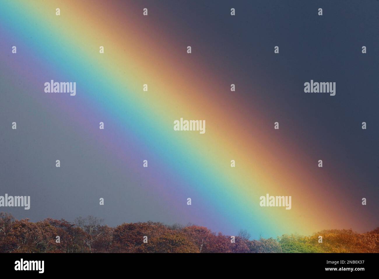 A rainbow is seen from Skyline Drive in the Shenandoah National Park ...