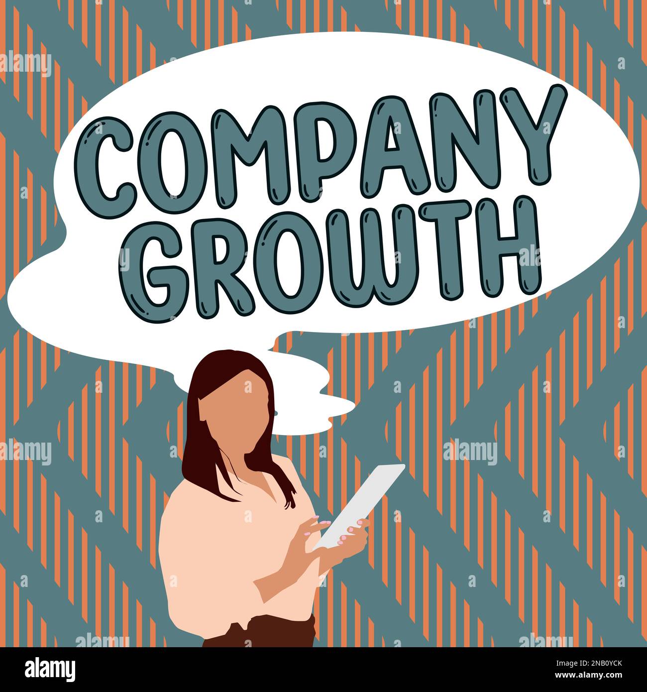 Text caption presenting Company Growth. Business approach a long-term ...