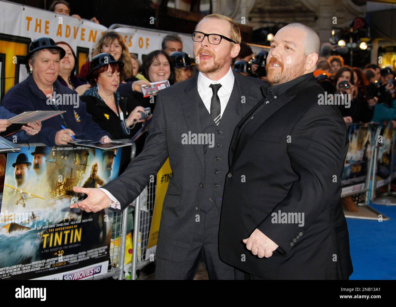 British actors Simon Pegg, left, and Nick Frost arrive for the BFI ...