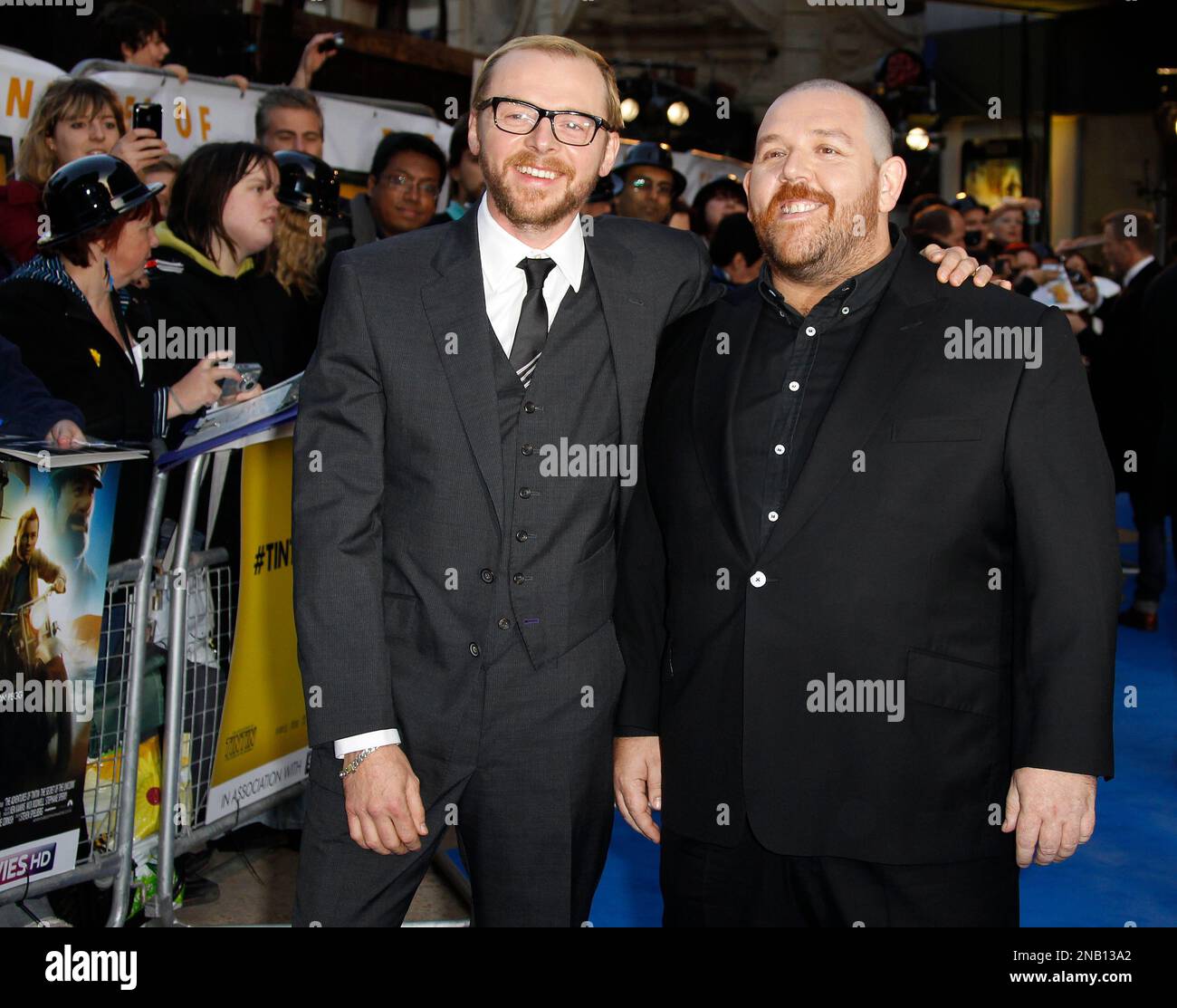 British actors Simon Pegg, left, and Nick Frost arrive for the BFI ...