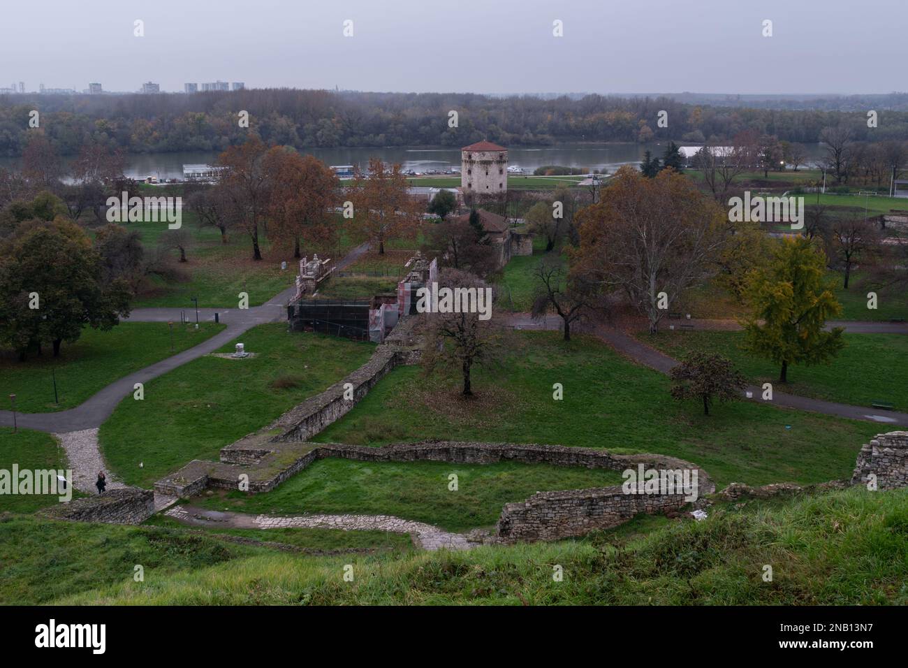 Kalemegdan fortress with Nebojsa tower in Belgrade, Serbia - during ...
