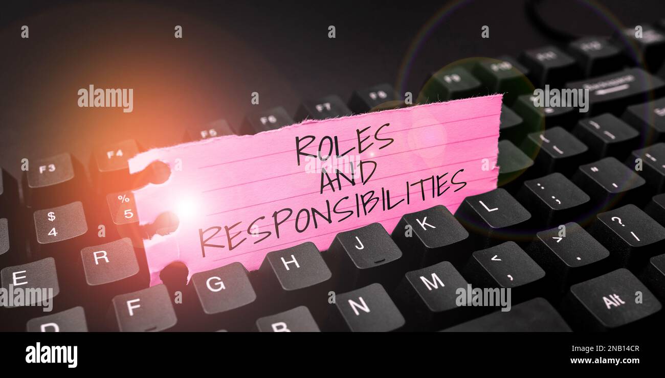 Conceptual display Roles And Responsibilities. Business approach ...