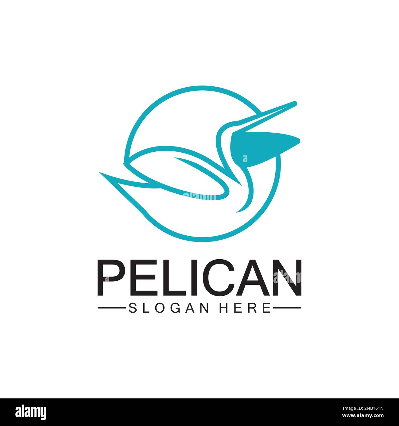 Pelican bird logo design, line art pelican bird logo vector ...