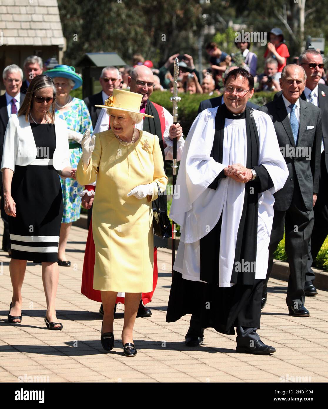 Queen Elizabeth II, with he Right Reverend Stuart Robinson, arrives for ...