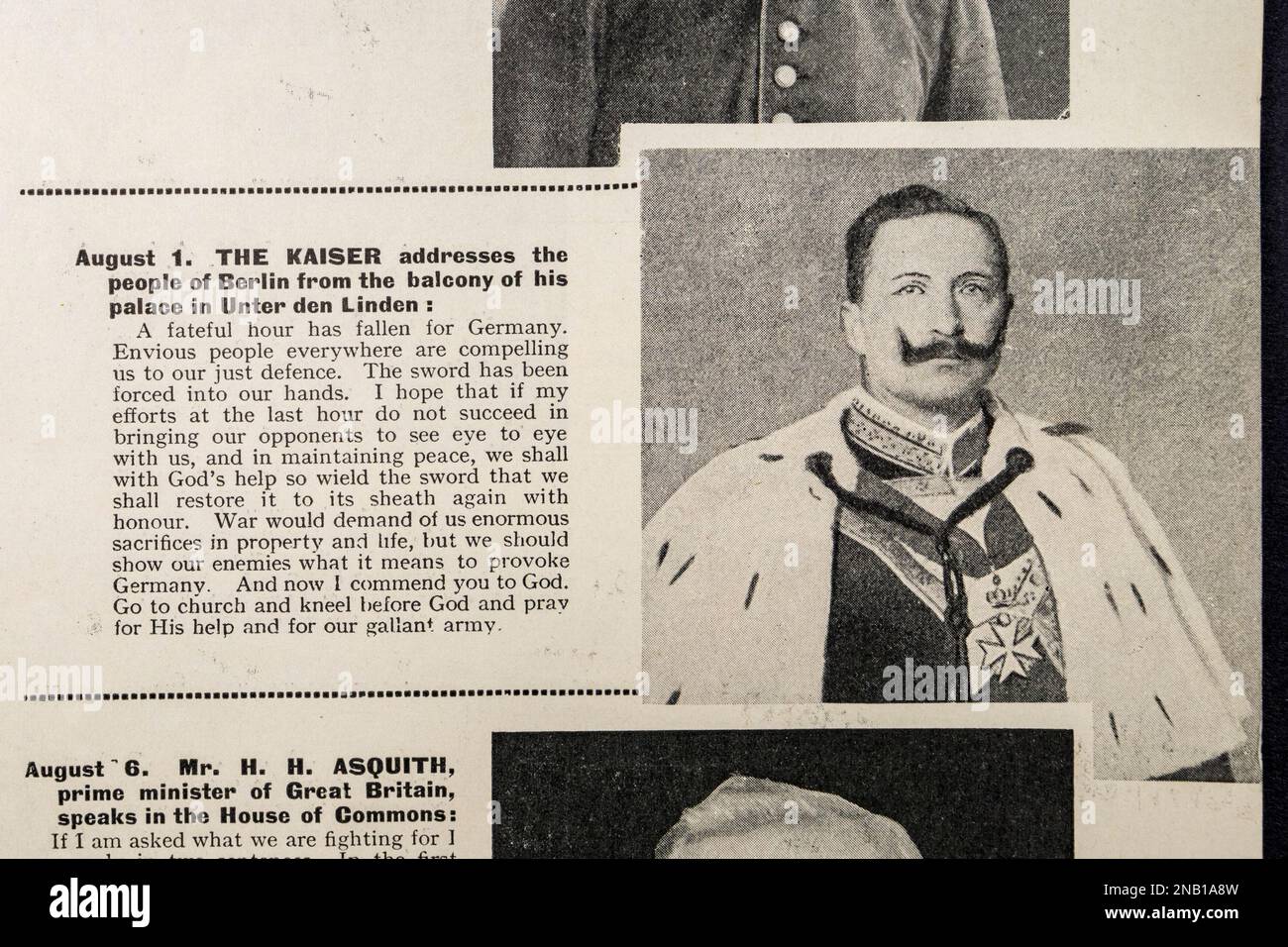 Photo of the Kaiser Wilhelm II (German Emporer: House of Hohenzollern) in the World War 1914 ...