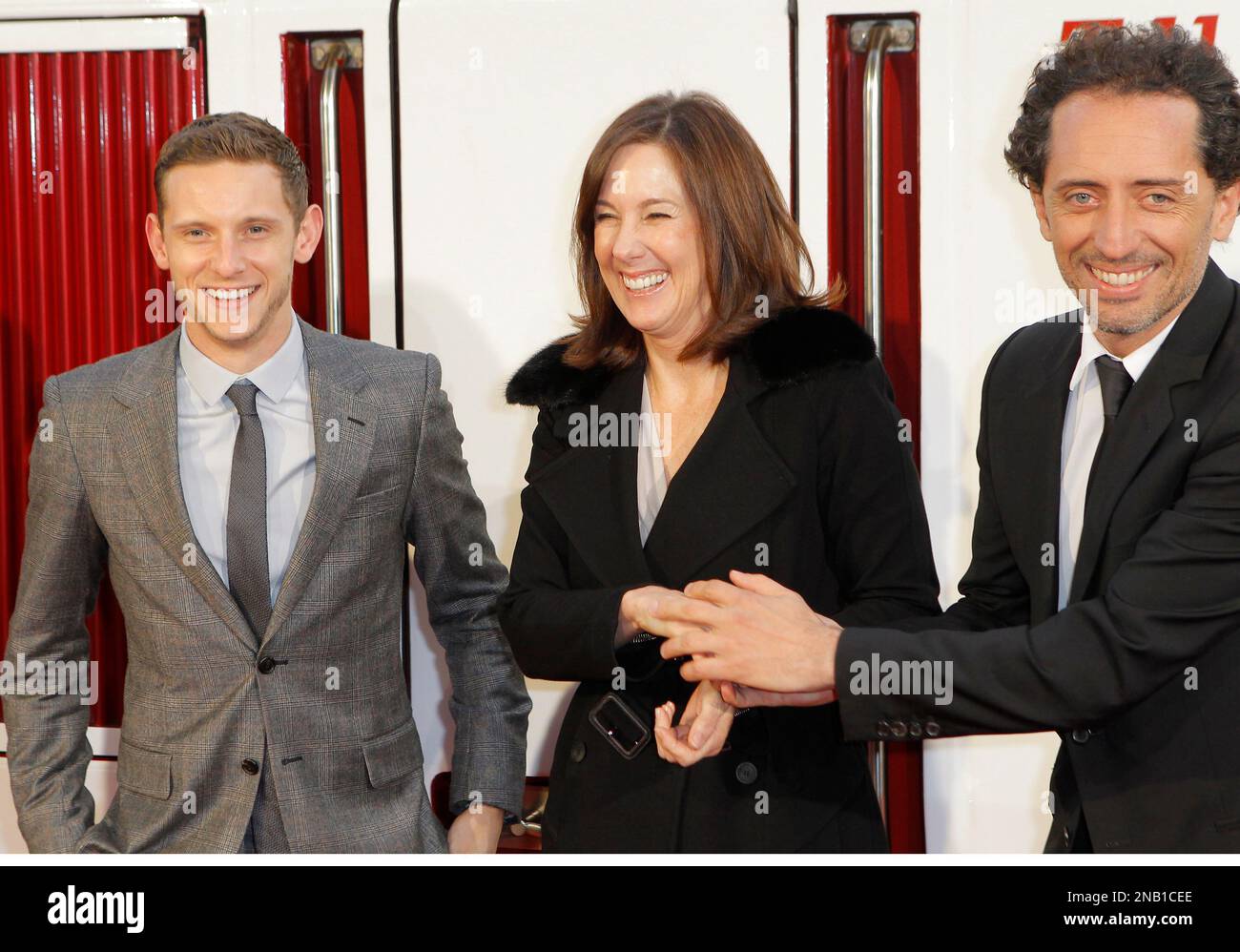 British actor Jamie Bell, left, Kathleen Kennedy, producor and French ...