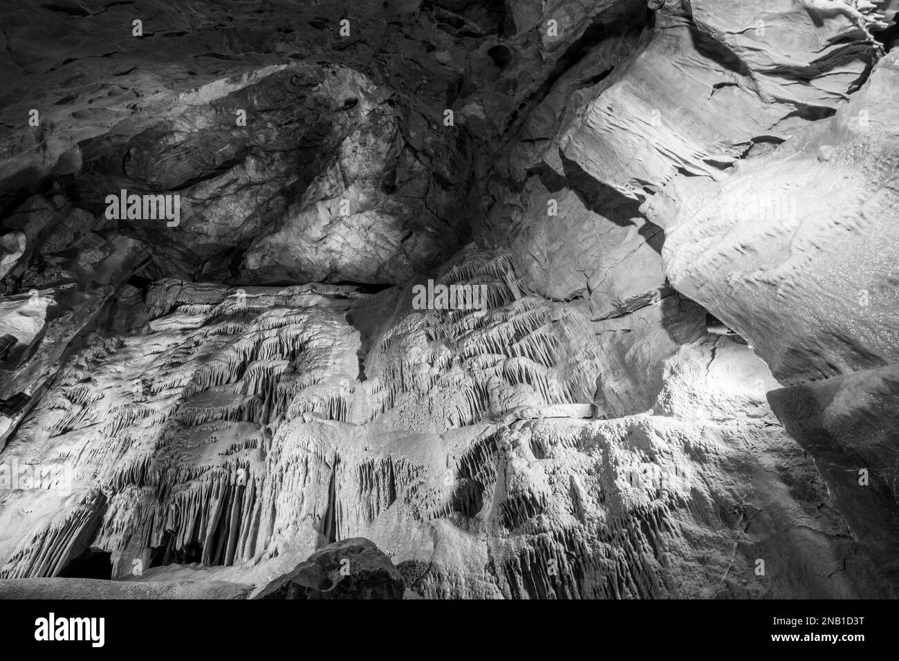 The St Pauls rock formation in Goughs Cave in Cheddar in Somerset Stock ...