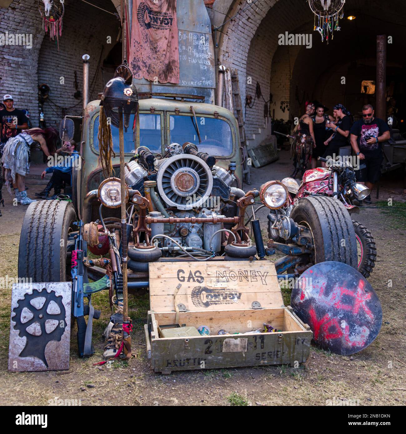 Post-apocalyptic convoy at Brutal Assault 2022 festival Stock Photo - Alamy