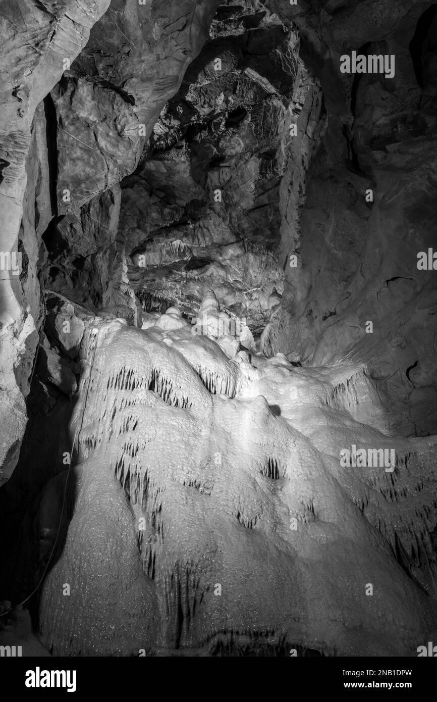 The rock formation known as The Diamond Chamber in Goughs Cave in ...