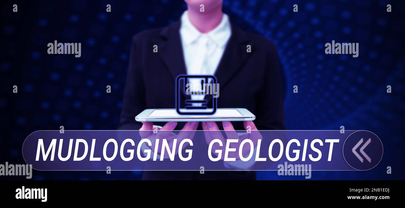 Hand writing sign Mudlogging Geologist. Conceptual photo gather ...