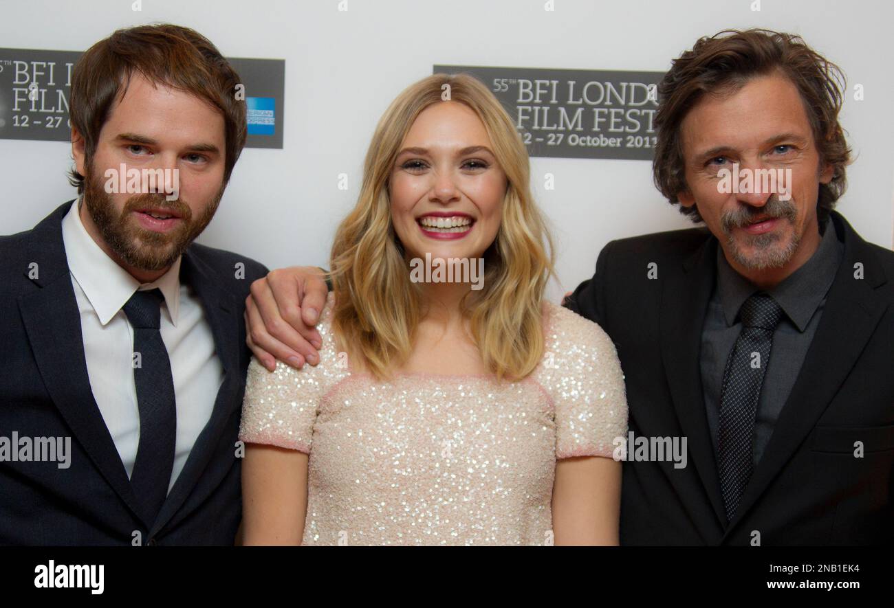 US actress Elizabeth Olsen, centre, Director Sean Durkin, left and ...